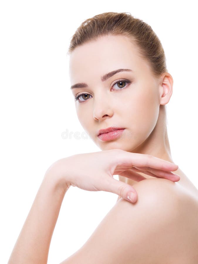 Beautiful clean woman face stock photo. Image of looking - 13774536