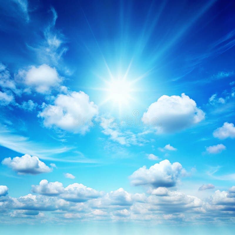 Summer Blue Sky Cloud Gradient Light White Background. Beauty Clear ...