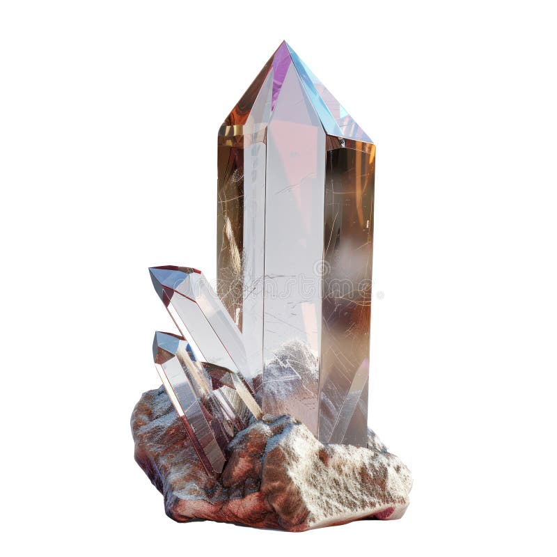 Beautiful Clear Crystal 3d Rendering Side View Isolate Stock Image ...