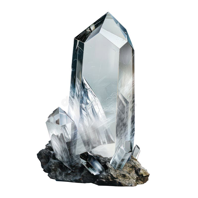 Beautiful Clear Crystal 3d Rendering Side View Isolate Stock ...