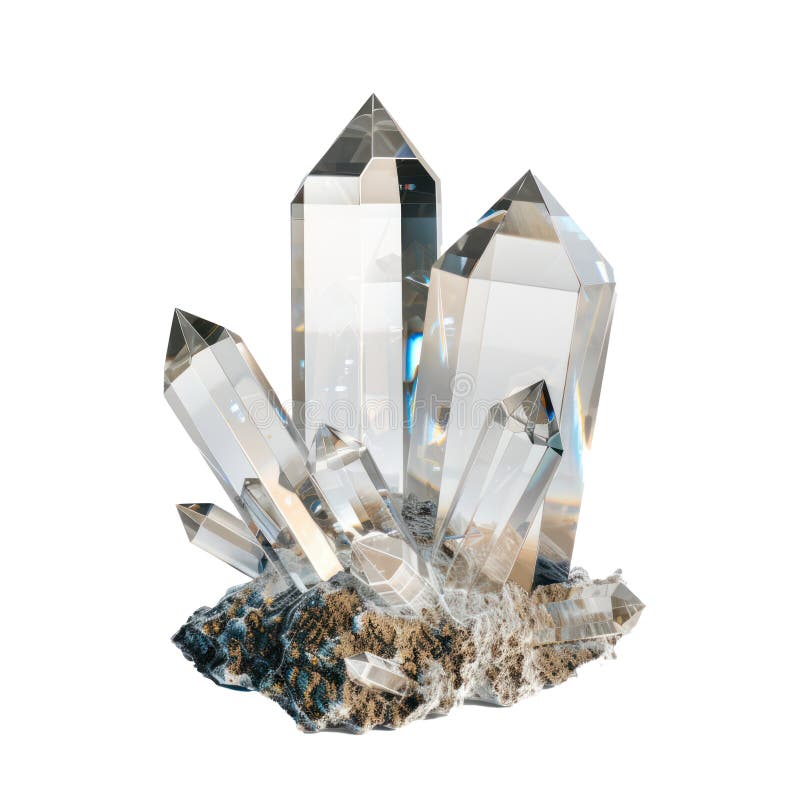 Beautiful Clear Crystal 3d Rendering Side View Isolate Stock Image ...