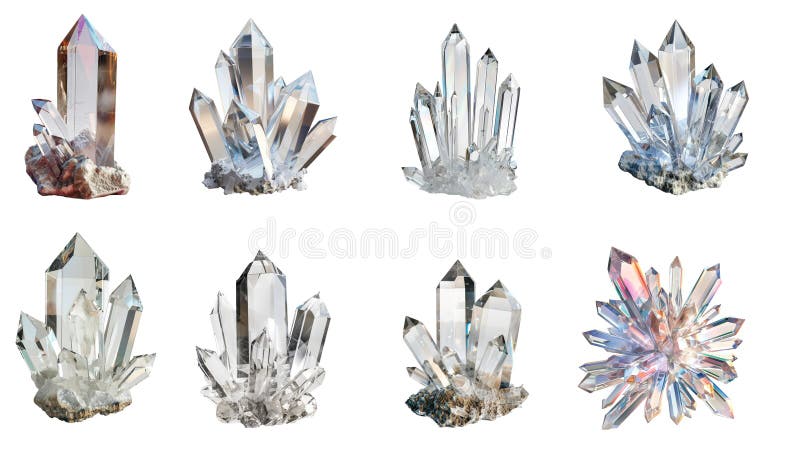 Beautiful Clear Crystal 3d Rendering Top View Isolate Stock ...