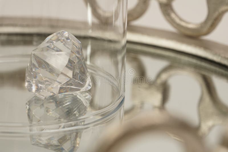 Beautiful Clear Reflection of Diamond Ornament on a Mirror Under a ...