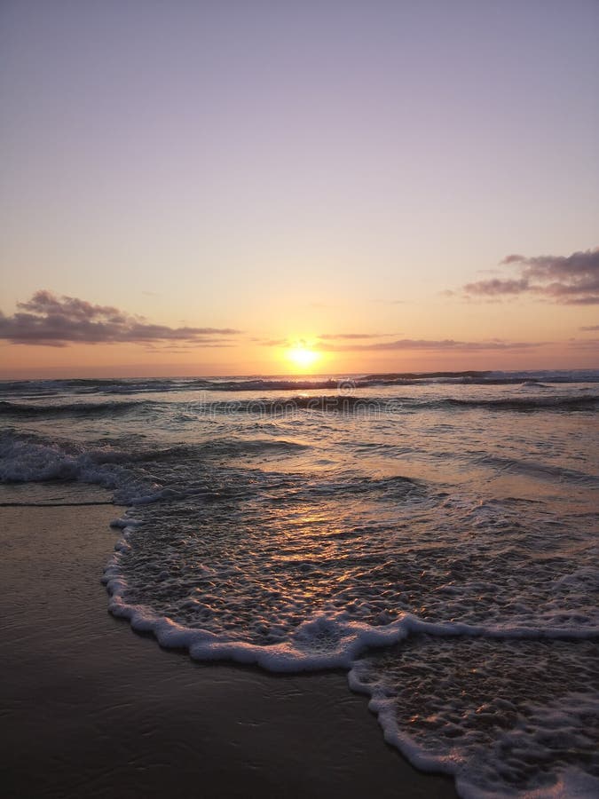 A Beautiful Clear Sunrise on the Sunshine Coast Stock Image - Image of ...