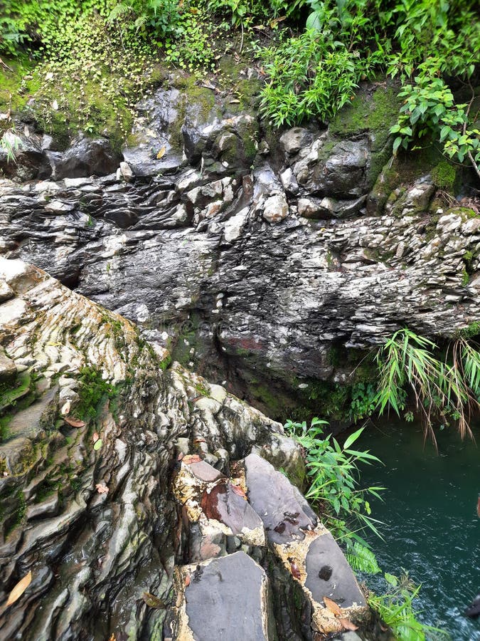 Beautiful Cliff at Curug Pangeran West Java Stock Photo - Image of west ...