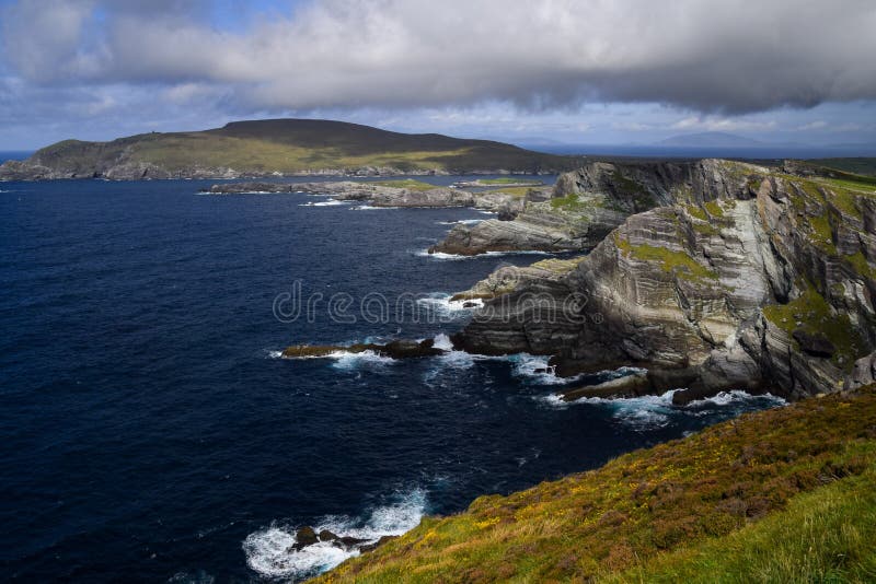 Beautiful Cliff Formation in Kerry Cliffs, County Kerry, Ireland. Stock ...
