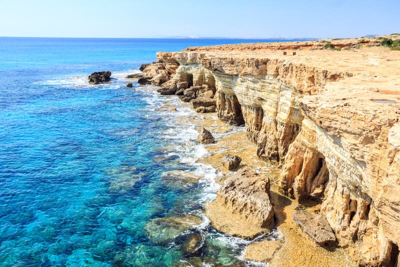 Beautiful Cliffs and Arches in Aiya Napa, Cyprus Stock Photo - Image of ...