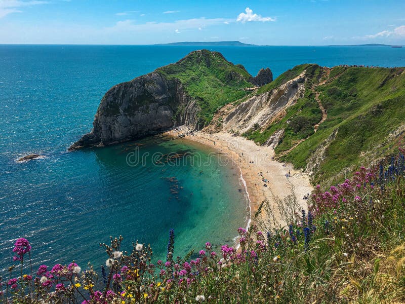 Beautiful Cliffs and the Beach of the Purbeck Heritage Coast in England ...