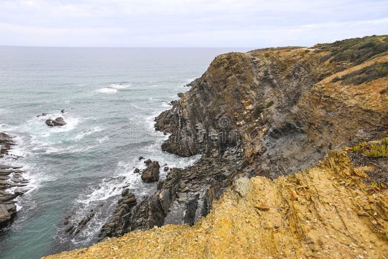 Beautiful Cliffs with Beautiful Rocks and Brave Atlantic Ocean Stock ...
