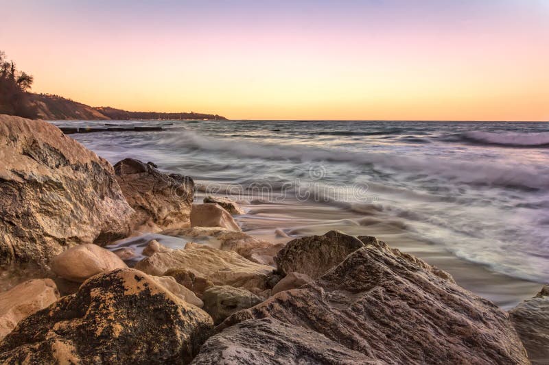 Beautiful Cliffs of the Sea Shore Early Morning Stock Image - Image of ...