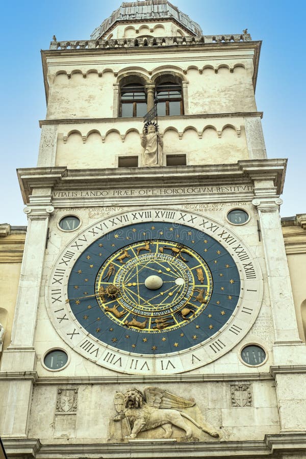 The Beautiful Clock Tower in Padua Stock Image - Image of religion ...