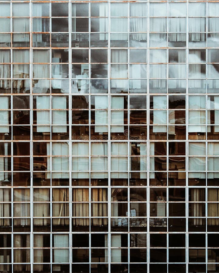 Beautiful Closeup Shot of an Old Library with Square White Windows ...