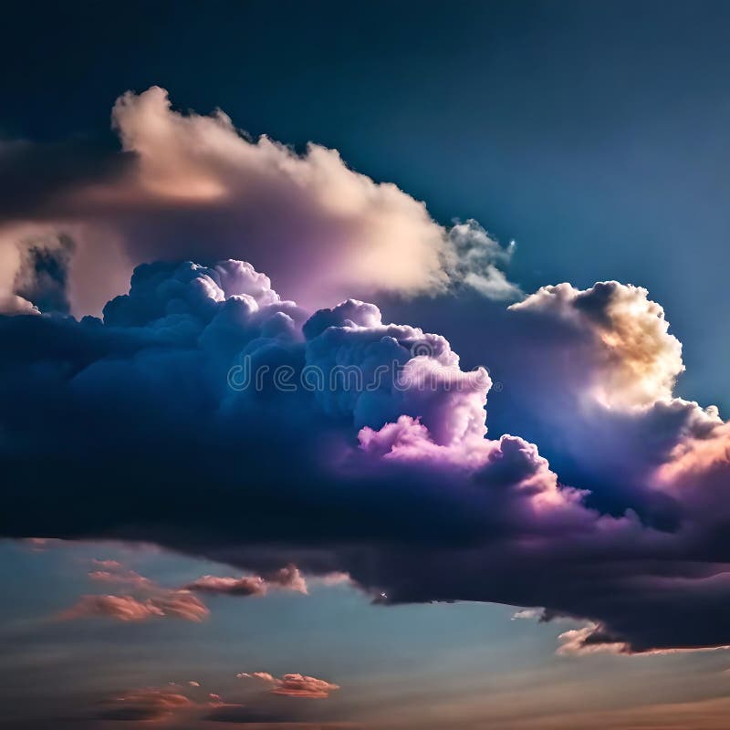 Beautiful Cloud with Different Colors - Ai Generated Image Stock ...