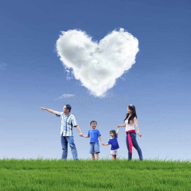 Beautiful Cloud Love and Family on Blue Sky Stock Image - Image of ...