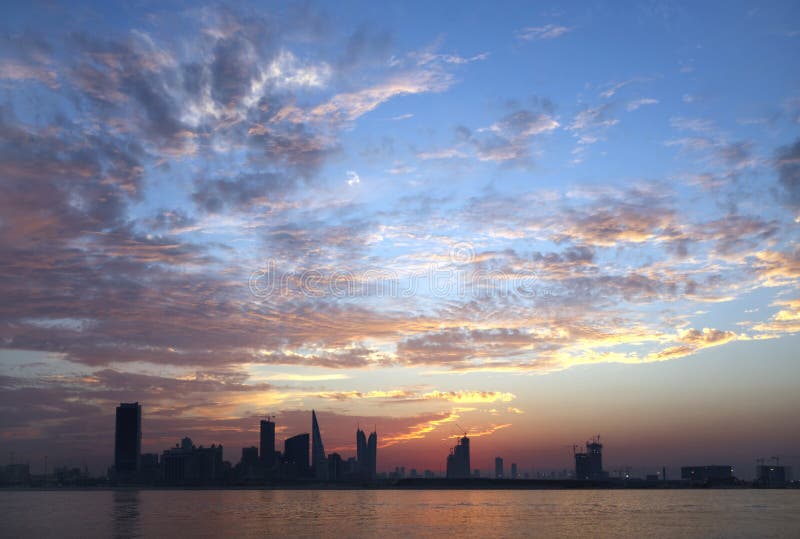 Beautiful Cloud Pattern during Sunet at Bahrain Stock Photo - Image of ...
