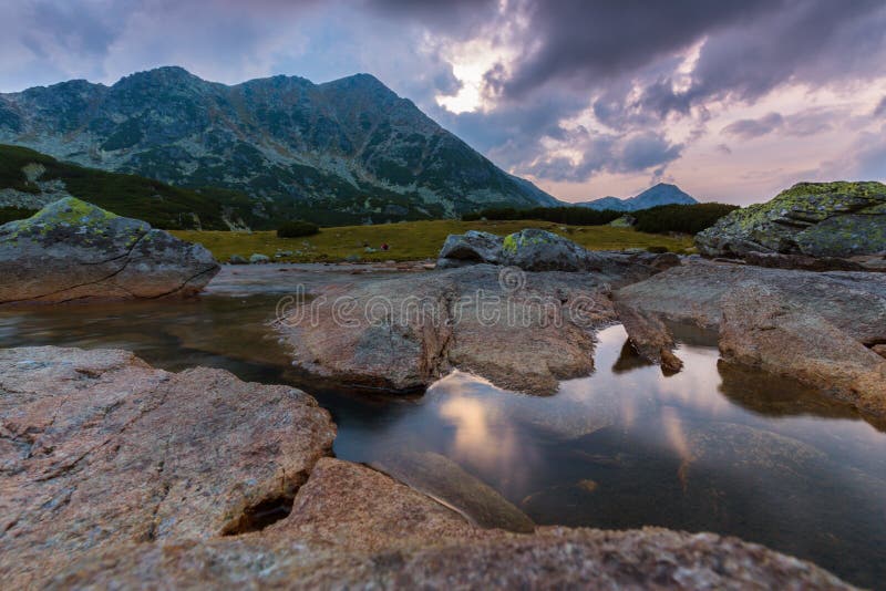 Dramatic Scenery in High Mountains in the Alps, in Summer Stock Photo ...