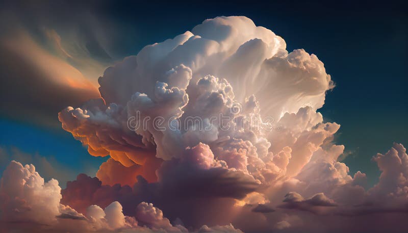 Beautiful Clouds in a Blue Sky with the Sun Shining through Them, Generative AI Stock ...