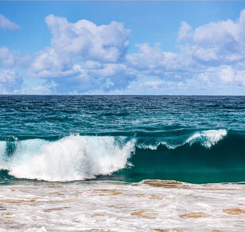 Beautiful Clouds Over Shallow Waters and Sandy Beach. Minimalist Stock ...