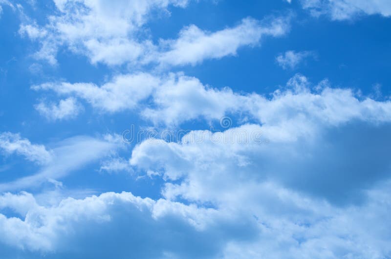 Beautiful Clouds on a Deep Blue Sky Stock Photo - Image of phenomenon ...