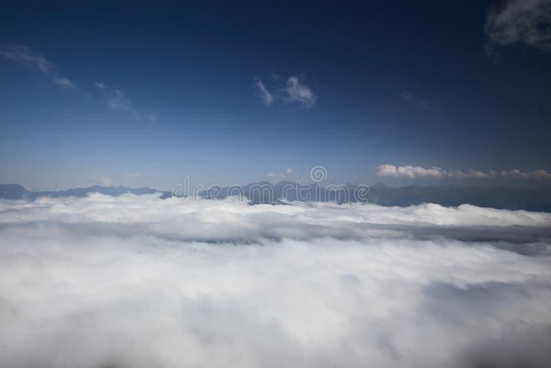 Beautiful Clouds and Fog among Mountain Landscape. Stock Image - Image ...