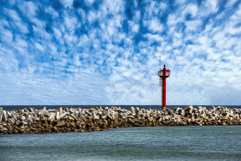 The Lighthouse in the South China Sea, China. Stock Image - Image of ...