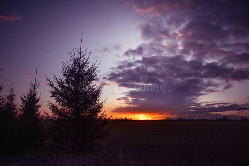 Beautiful Clouds Over the Springtime Scenery during the Sunrise ...