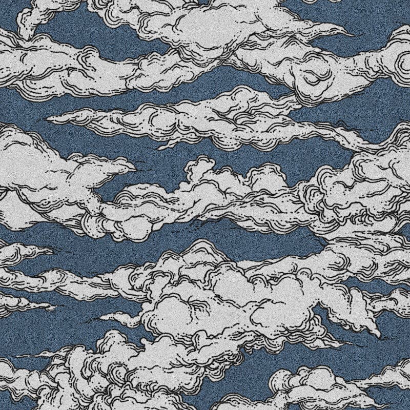 Clouds Seamless Pattern Design, Sky Pattern, Rain, Asian, Japanese ...