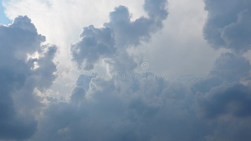 Beautiful Clouds in the Sky. Volumetric Light Effect. the Sunrays are Hidden Behind the ...