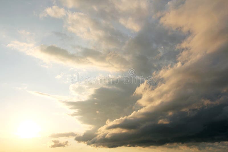 Beautiful Clouds Stretched Out at Sunset Stock Image - Image of silver ...