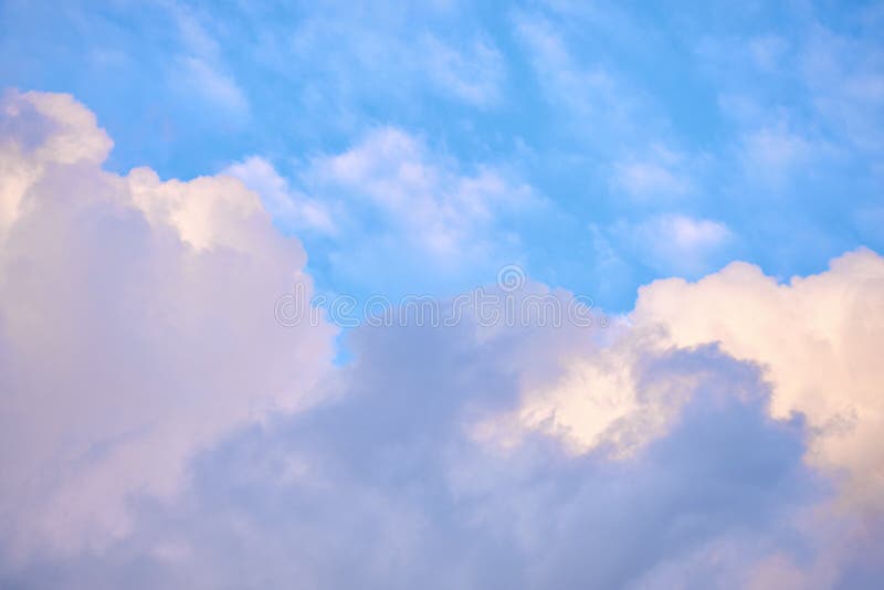 Beautiful Clouds with Tinted Blue, Violet Sky Stock Photo - Image of ...