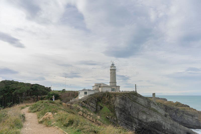 Beautiful Cloudscape of the Cabo Mayor Lighthouse in Santander, Spain ...