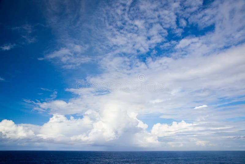 Beautiful Cloudscape Over a Blue Ocean Stock Photo - Image of travel ...
