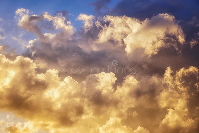 Beautiful Cloudscape at Sunset Stock Image - Image of clouds, sunshine ...