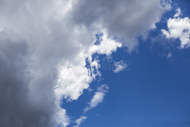 Beautiful Cloudscape on a Very Blue Sky before a Storm Comes in. Stock ...