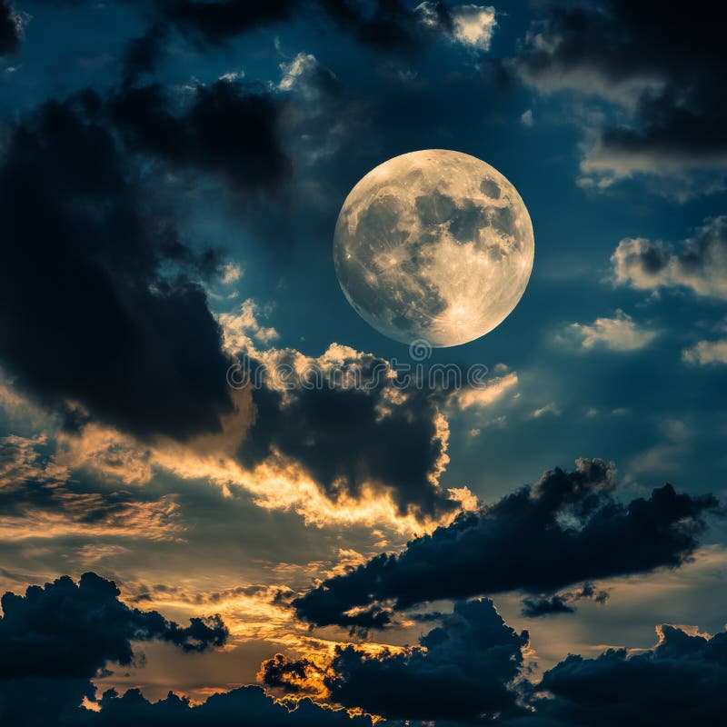 Beautiful cloudy night sky stock illustration. Illustration of glitter ...