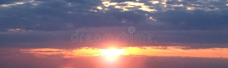 Beautiful Cloudy Sky at Sunset, Banner Design Stock Image - Image of ...