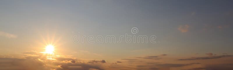 Beautiful Cloudy Sky at Sunset, Banner Design Stock Image - Image of ...