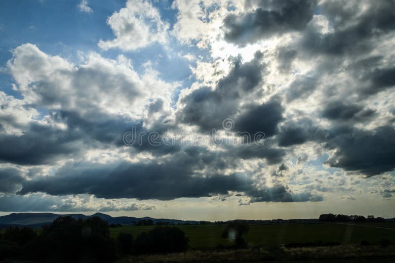 Beautiful Cloudy Sky at Sunset in the French Countryside Stock Photo ...