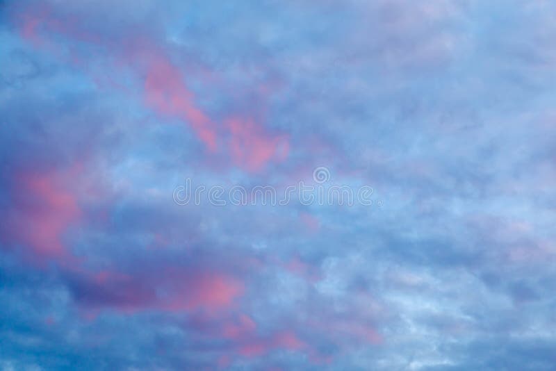 Beautiful Cloudy Sunset and Seascape. Pink and Blue Sky Reflected in ...