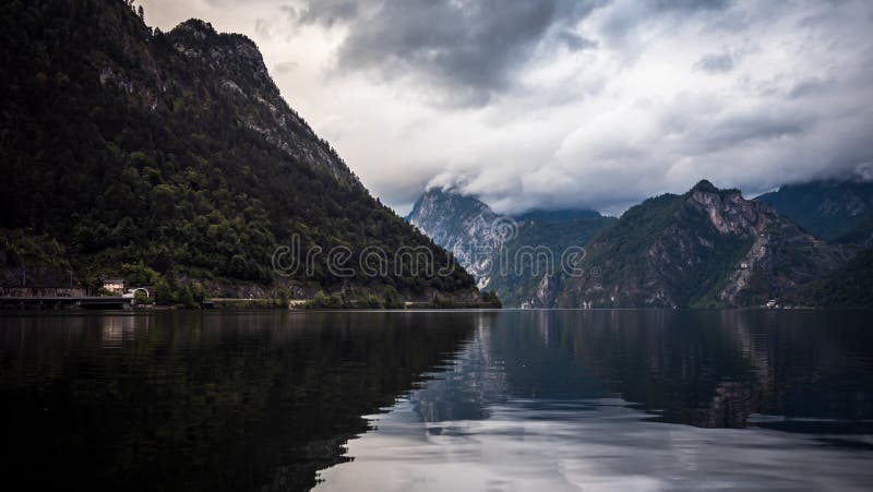 Beautiful Cloudy Traunsee Lakeview Captured in Ebensee, Austria. Stock ...