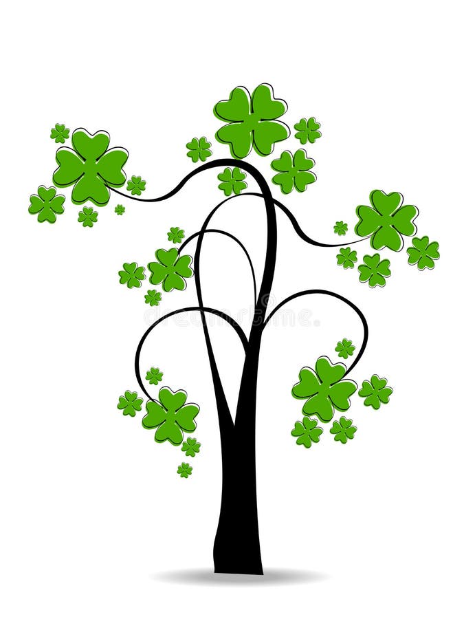 A Beautiful Clover Tree on White Background. Stock Vector ...