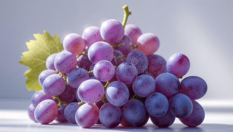Beautiful Cluster Fresh Purple Grapes Display Stock Photos - Free ...