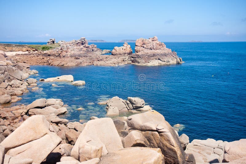 Beautiful Coast of Brittany with Big Rocks Stock Photo - Image of ...