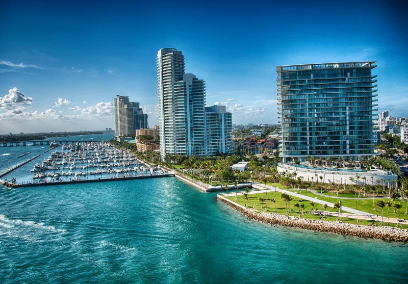 Beautiful Coast and Buildings of Florida - Miami Stock Photo - Image of ...