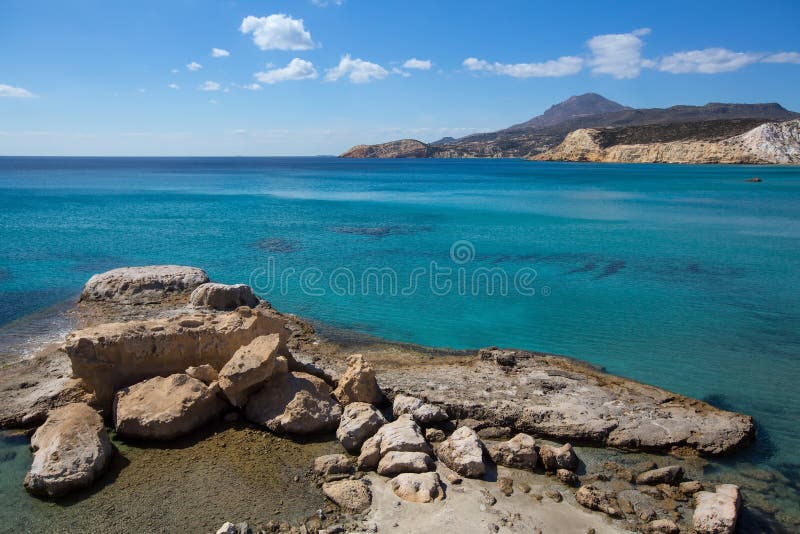Beautiful Coast of Milos Island, Greece. Nature. Stock Photo - Image of ...