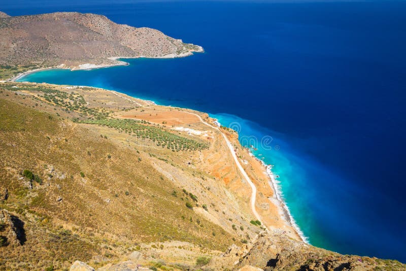 Beautiful Coastline of Crete with Blue Lagoon, Greece Stock Image ...
