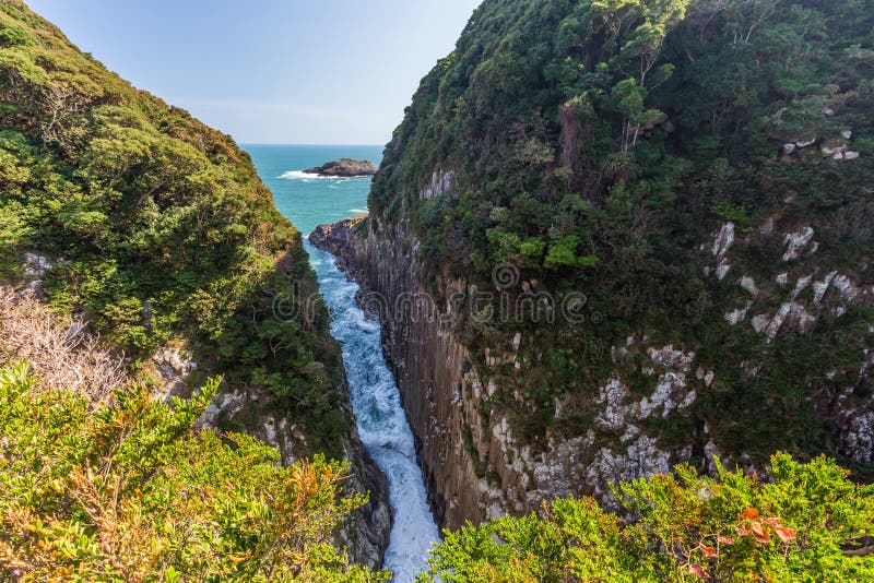 Beautiful Coastline of Hyuga Cape in Miyazaki, Kyushu. Stock Photo ...