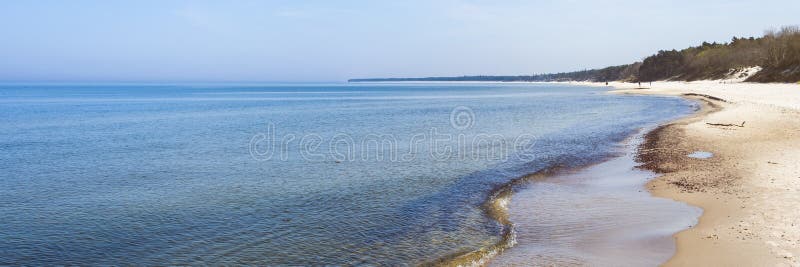 Beautiful Coastline, Sea, Beach, Forest and Blue Sky Panorama Stock ...