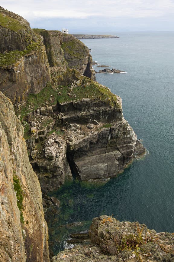 Beautiful Coastline in Wales with Steep Cliffs. Stock Image - Image of ...
