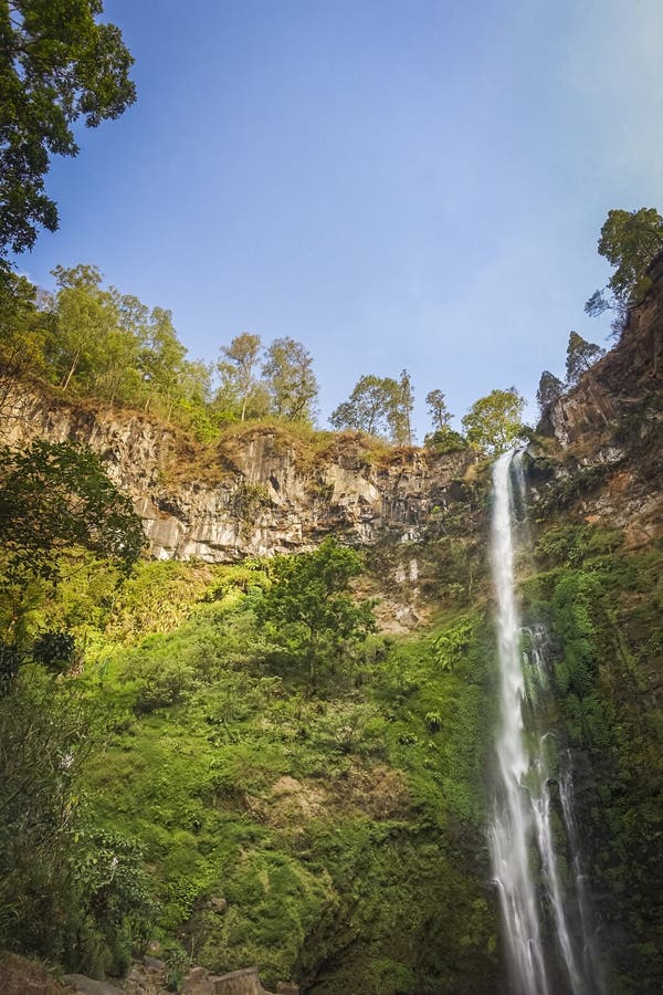 Beautiful Cobanrondo Waterfall View, East Java, Indonesia Stock Photo ...